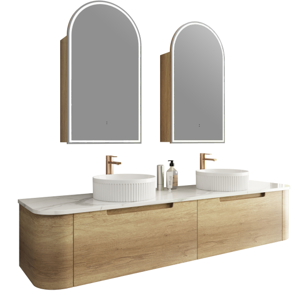 Aulic Carita 1800mm Vanity Unit with Flat Stone Top (various options ...