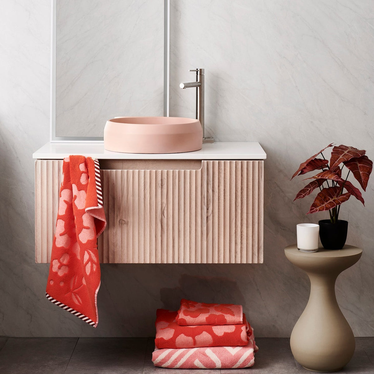 BUY THE Blush Pink Nood Co Concrete Prism Circle Basin ONLINE ...