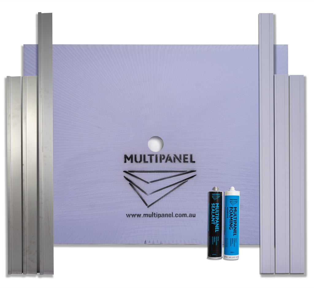 Multipanel Waterproof Standard Shower base kit with Centre outlet ...