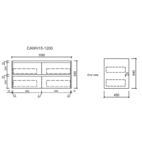 Aulic Leona Wall Hung 1200mm Vanity Unit, Stone Top with Undermount Ba ...