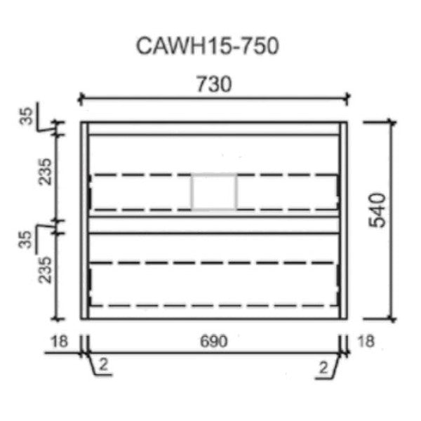 Aulic Leona Wall Hung 750mm Vanity Unit, Stone Top with Undermount Bas ...