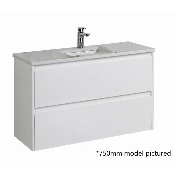 Aulic Leona Wall Hung 900mm Vanity Unit, Stone Top with Undermount Bas ...