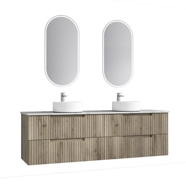 Aulic Tuscana 1800mm Vanity Unit with Flat Stone Top (add basins ...