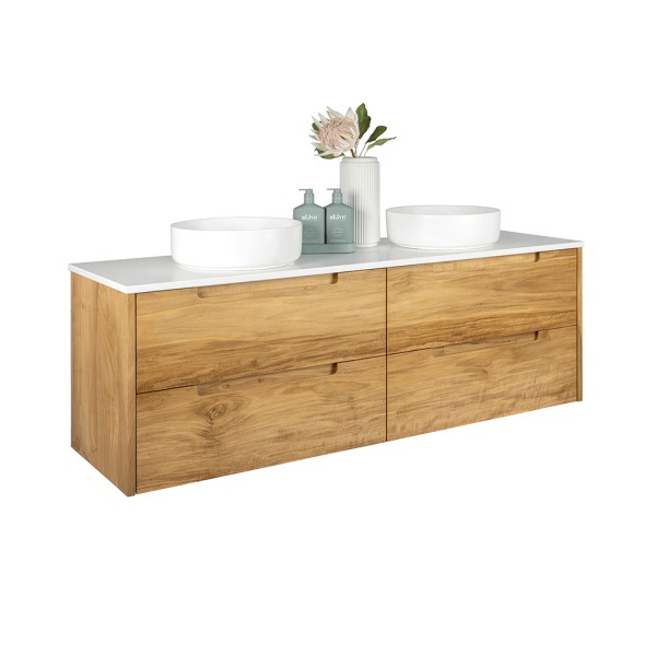 FABF Avila Solid Timber Vanity 1500mm - Teak / Messmate / Vic Ash / Bl ...