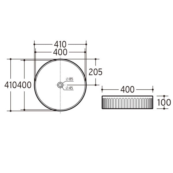 Bella Vista 'Round' Ceramic Basin - 410x100mm White Gloss – Bathware Direct