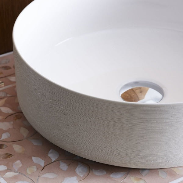 Essence Genoa Round Above Counter Basin with Outer Detail – Bathware Direct