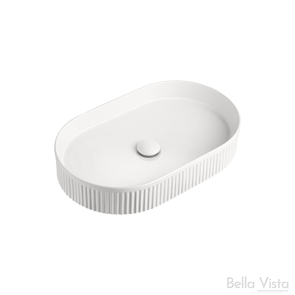 Bella Vista 'Oval' Ceramic Basin - 580x360x100mm White Gloss – Bathware ...