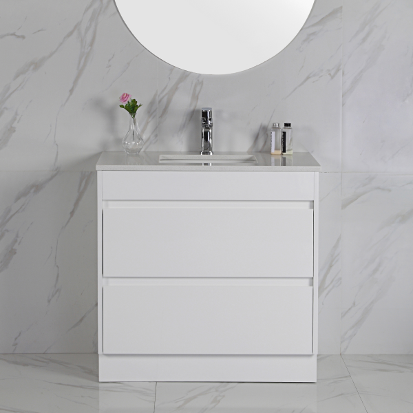 Aulic Leona Floorstanding 900mm Vanity, Stone Top with Undermount Basi ...