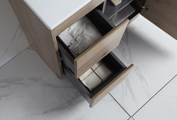 Aulic York 600mm Slim Vanity Unit with Ceramic Top – Bathware Direct