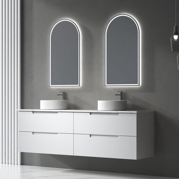 Aulic Verona 1800mm Vanity Unit with Flat Stone Top (add basins ...