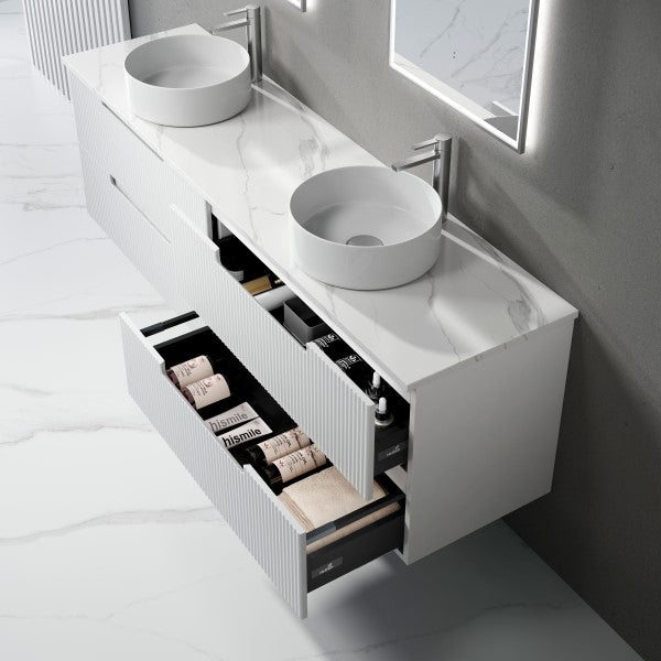 Aulic Verona 1800mm Vanity Unit with Flat Stone Top (add basins ...