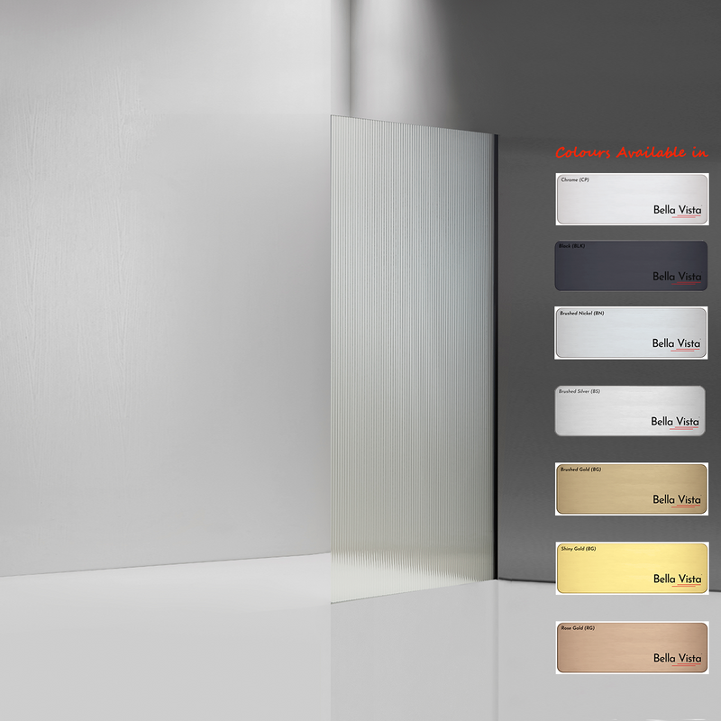 Fully Frameless Reeded Walk in Shower Screen Fixed Panel – Bathware Direct