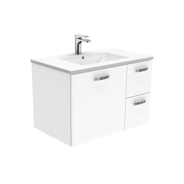 Fienza Dolce Unicab 750mm Wall Hung Vanity - Gloss White – Bathware Direct
