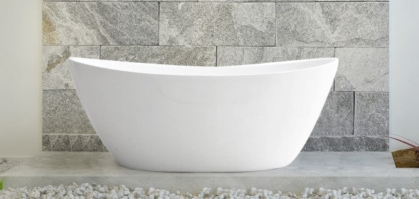 KDK Evie KBT-4 Freestanding Bath, White Gloss - 1500mm/ 1660mm ...