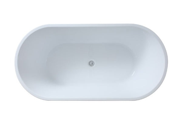 Ovia Oval Freestanding Bath 1300mm - Gloss White – Bathware Direct