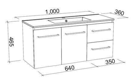 Timberline Florida Ensuite 1000mm Wall Hung Vanity – Bathware Direct