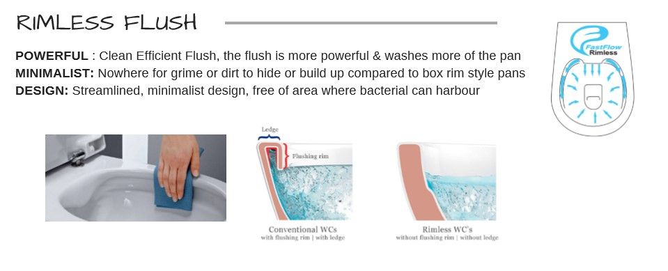 Haze Rimless Wall Faced Pan and Seat - White – Bathware Direct